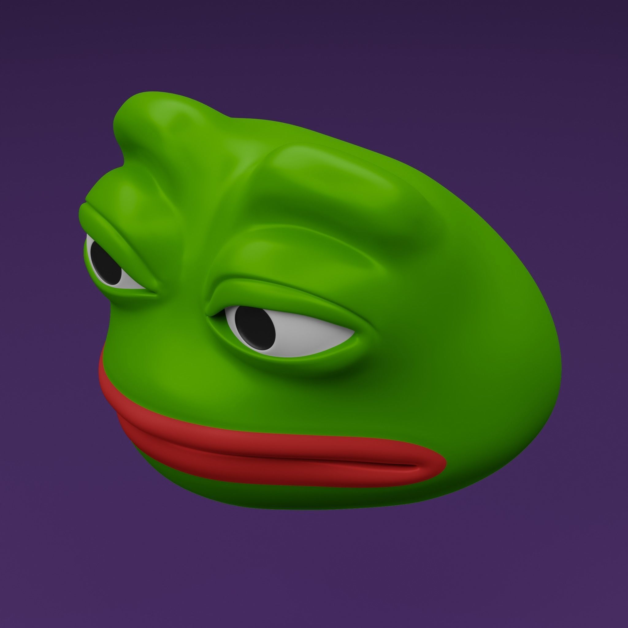 3D model Pepe the Frog - Angry Pepe Expression Head Model VR / AR / low ...