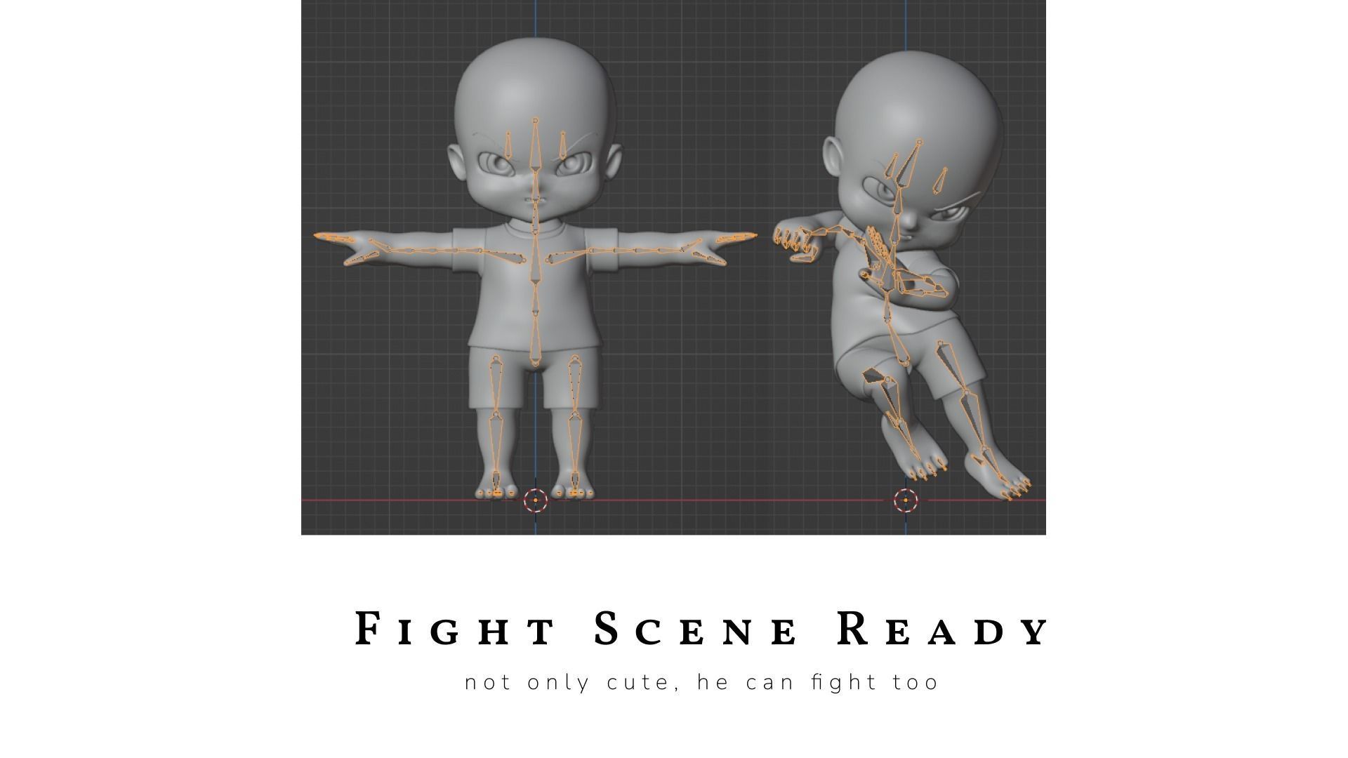 Chibi Character Body Base 3D model animated rigged | CGTrader