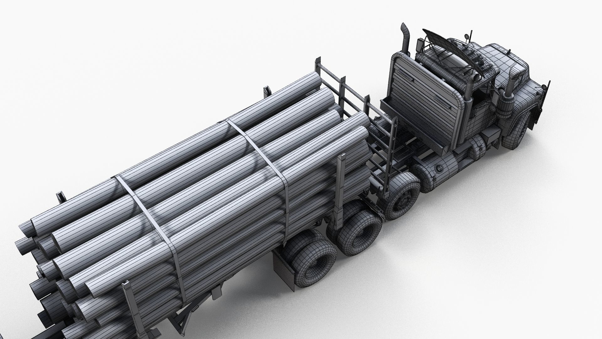 3D model Vintage american logger truck VR / AR / low-poly | CGTrader