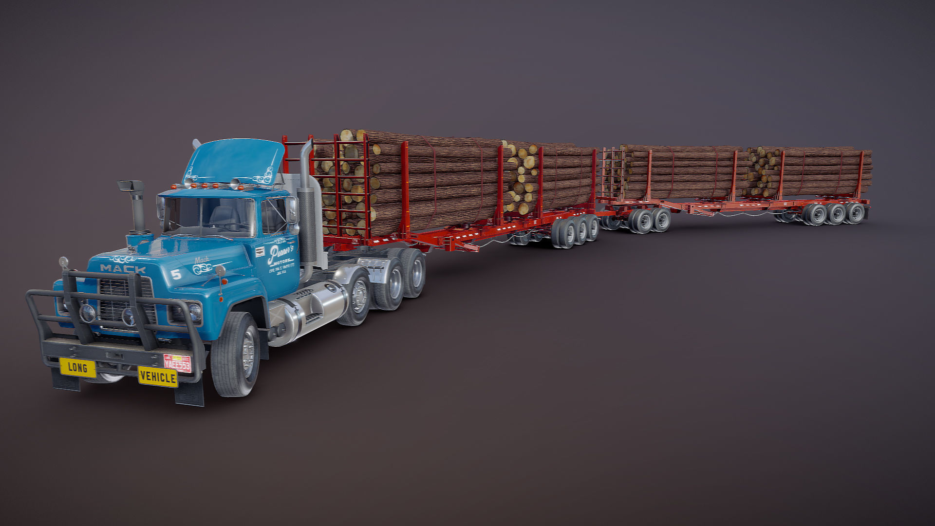 3D model Vintage american logger truck VR / AR / low-poly | CGTrader