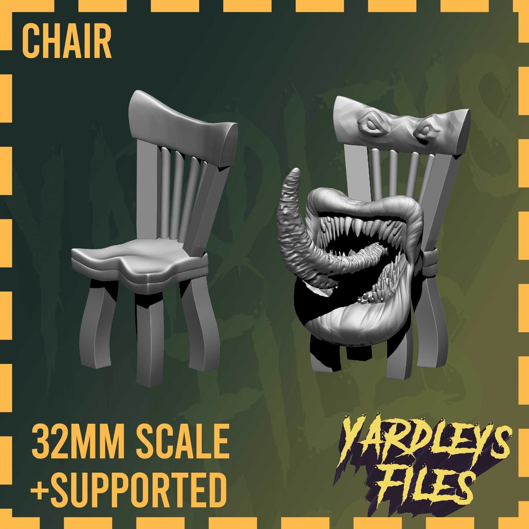 Haunted Seat 32mm Chair DnD Mimic 3D model 3D printable | CGTrader