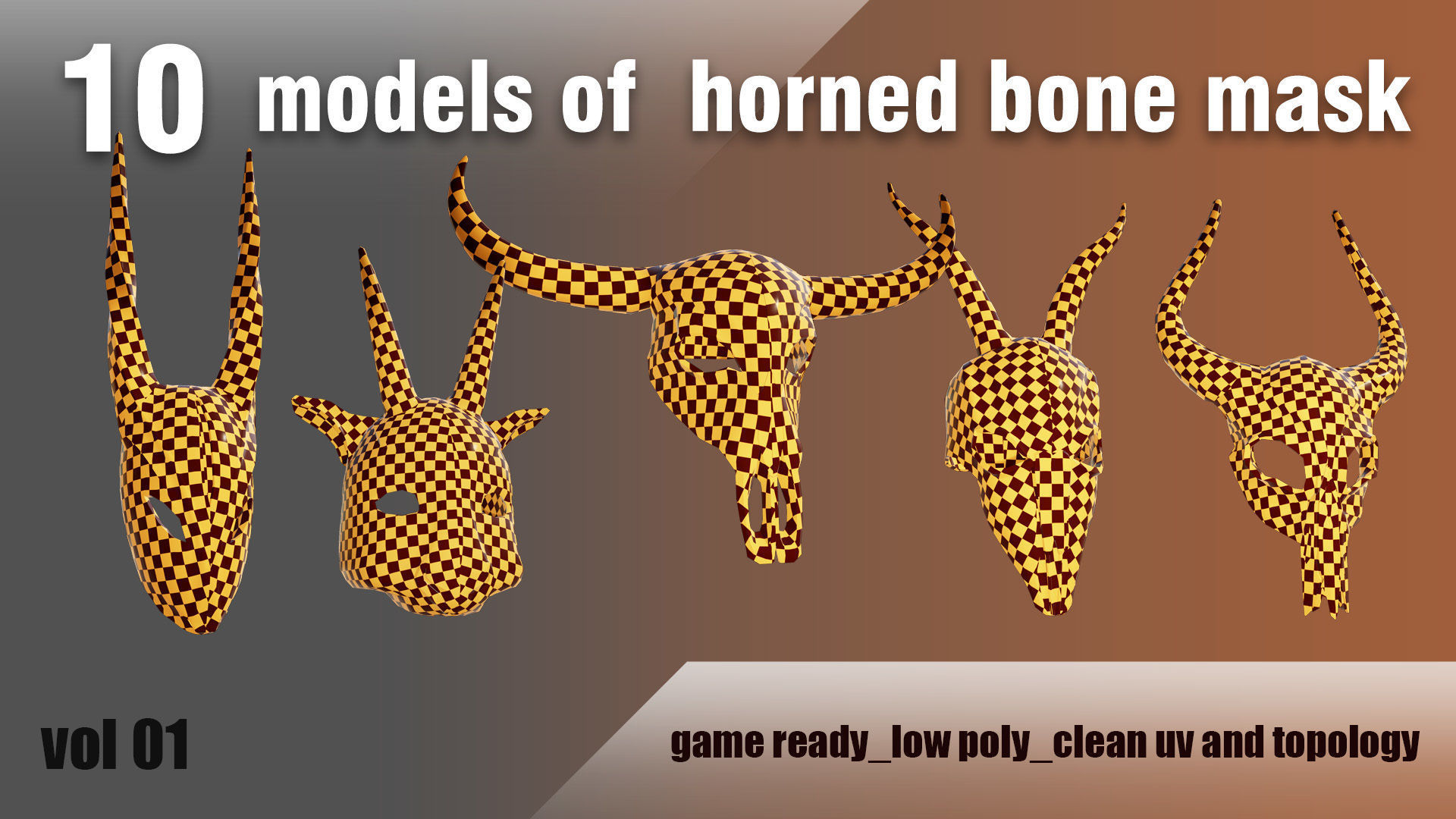 3D model Horned bone mask VR / AR / low-poly | CGTrader