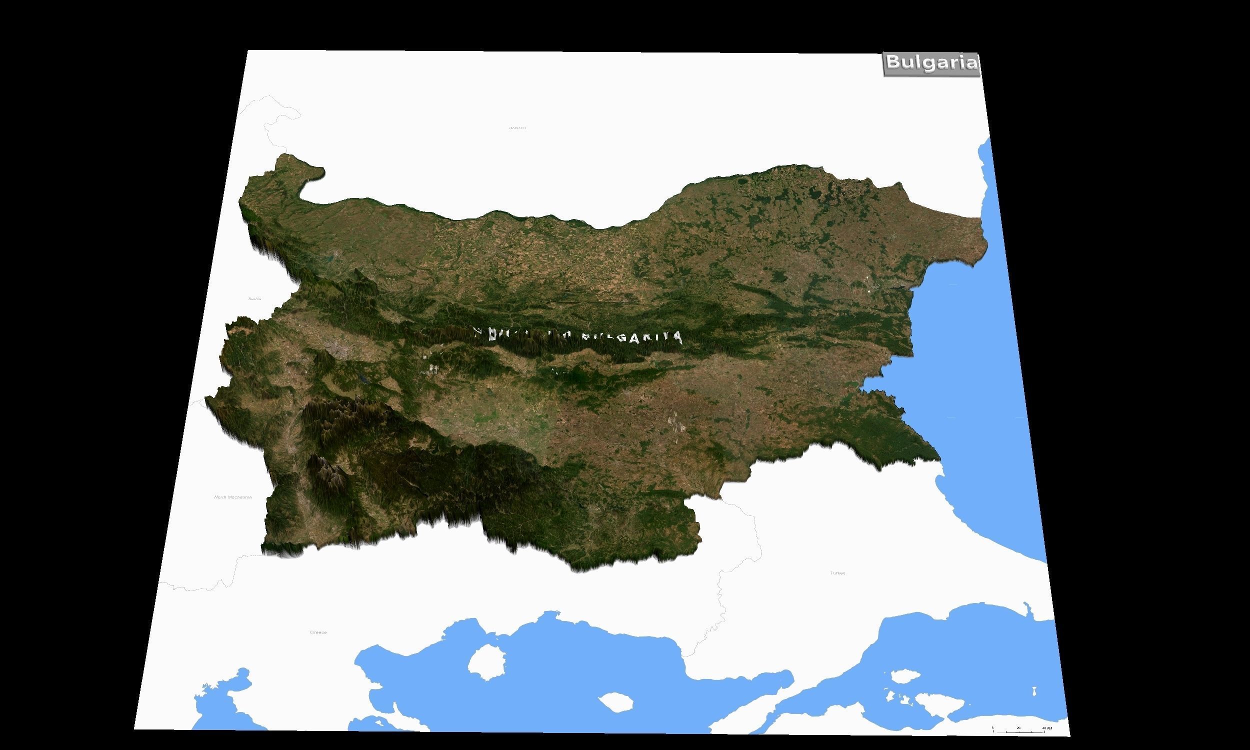 Bulgaria Terrain Topography Elevation DEM Geography Landscape 3D model ...