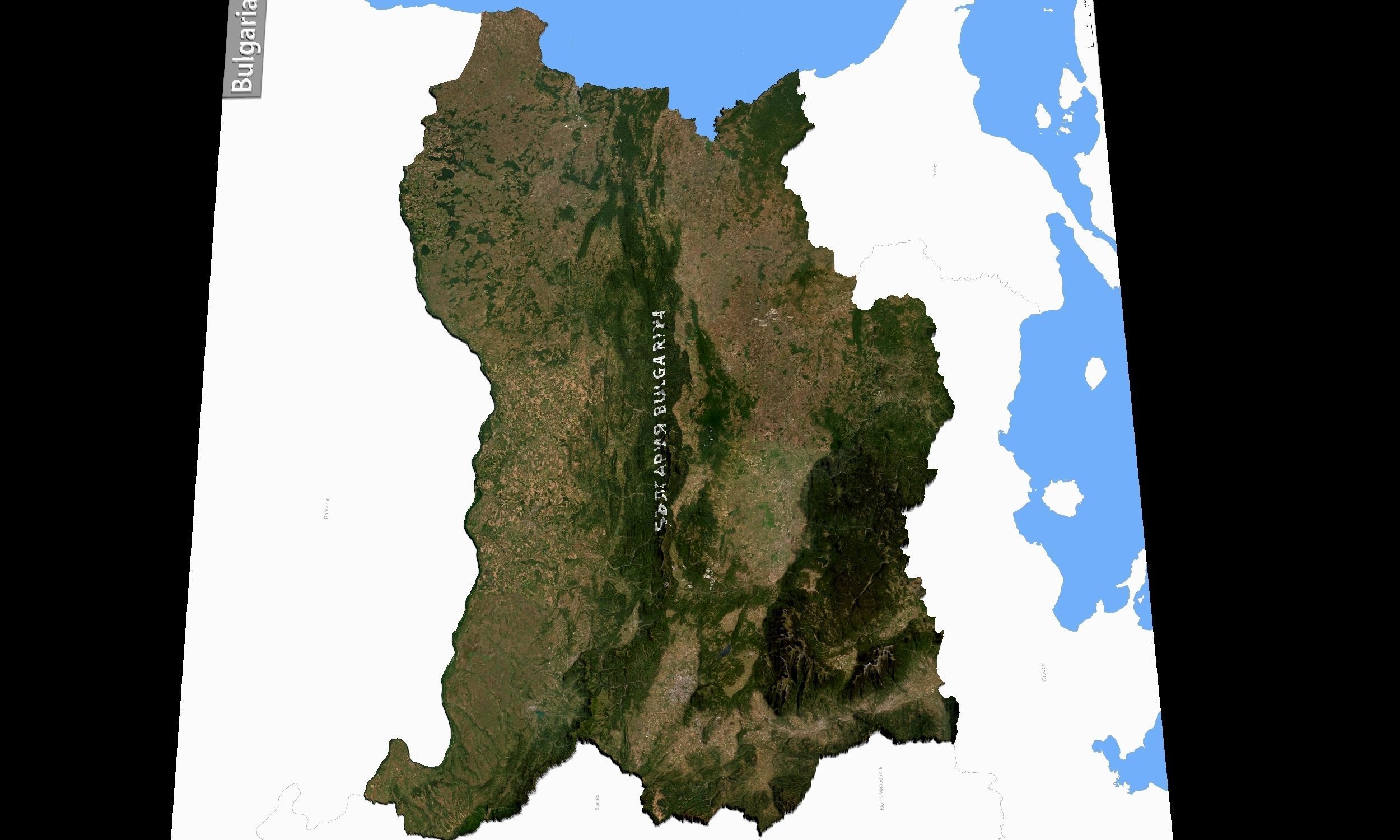 Bulgaria Terrain Topography Elevation DEM Geography Landscape 3D model ...