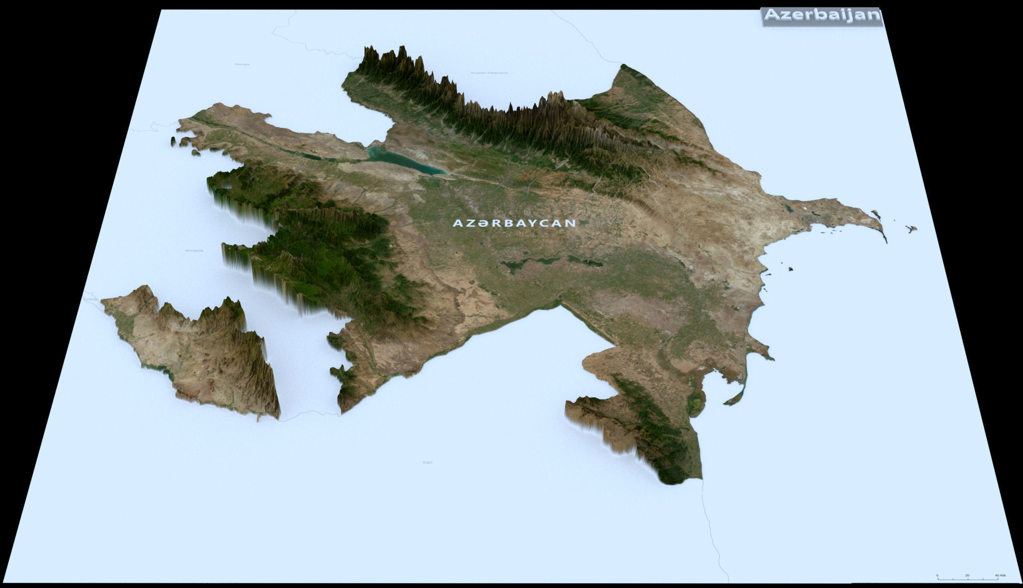 Azerbaijan Terrain Topography Elevation DEM Geography Landscape 3D model | CGTrader