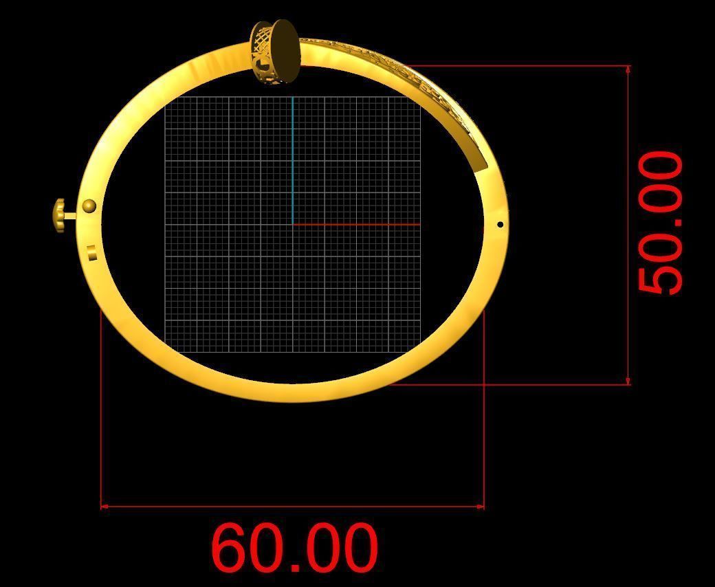 Islamic gold bracelet direct casting 3D model animated | CGTrader