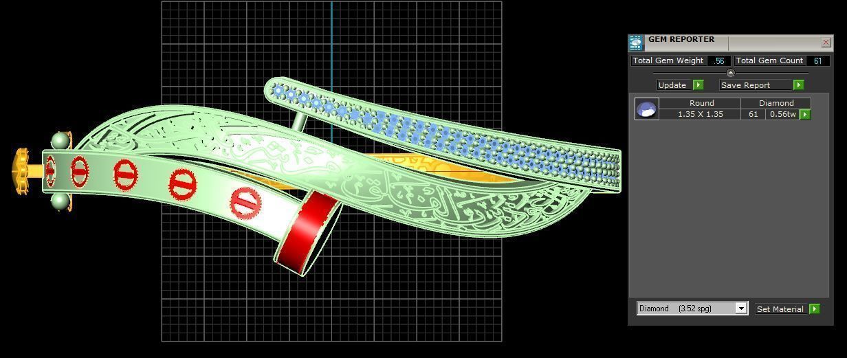 Islamic gold bracelet direct casting 3D model animated | CGTrader