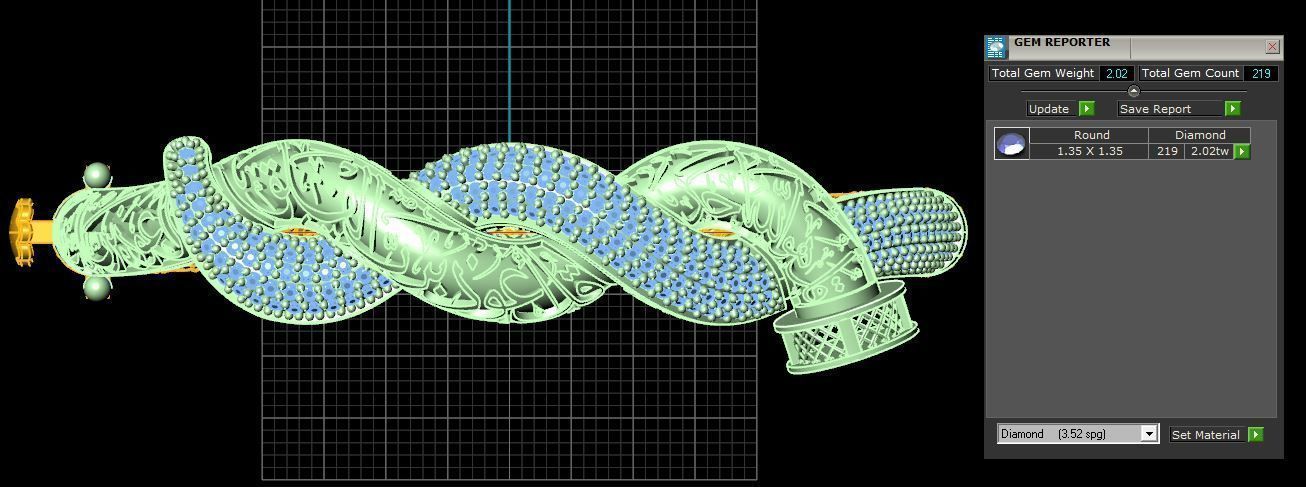 Islamic gold bracelet direct casting 3D model animated | CGTrader