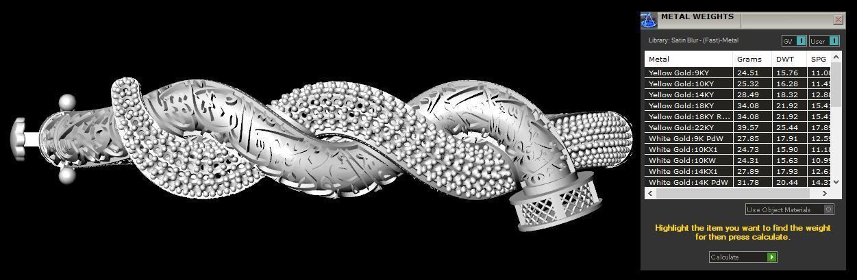 Islamic gold bracelet direct casting 3D model animated | CGTrader