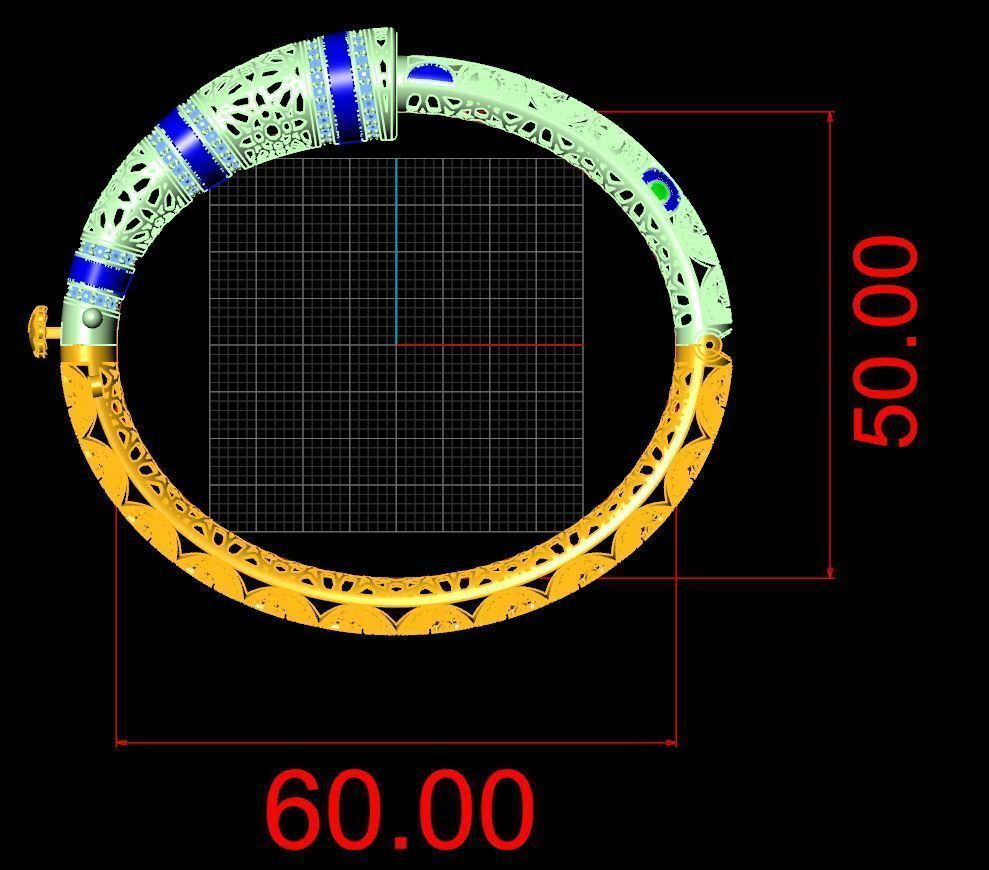 gold bracelet direct casting 3D model animated | CGTrader