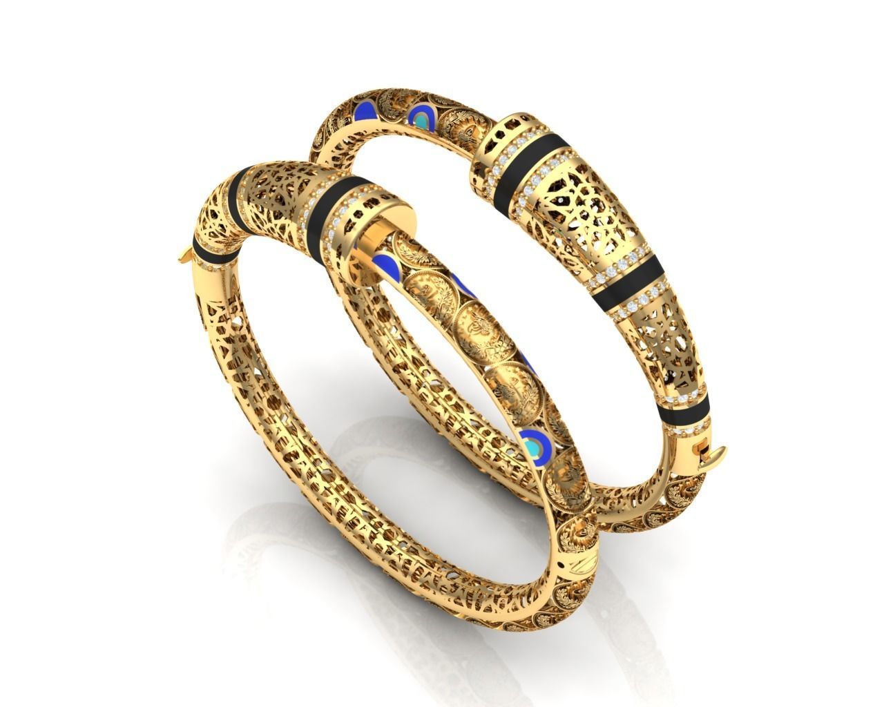 gold bracelet direct casting 3D model animated | CGTrader