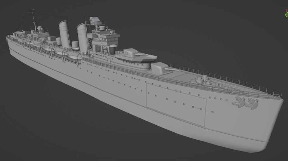 Almirante Cervera-class cruiser 3D model 3D model rigged | CGTrader