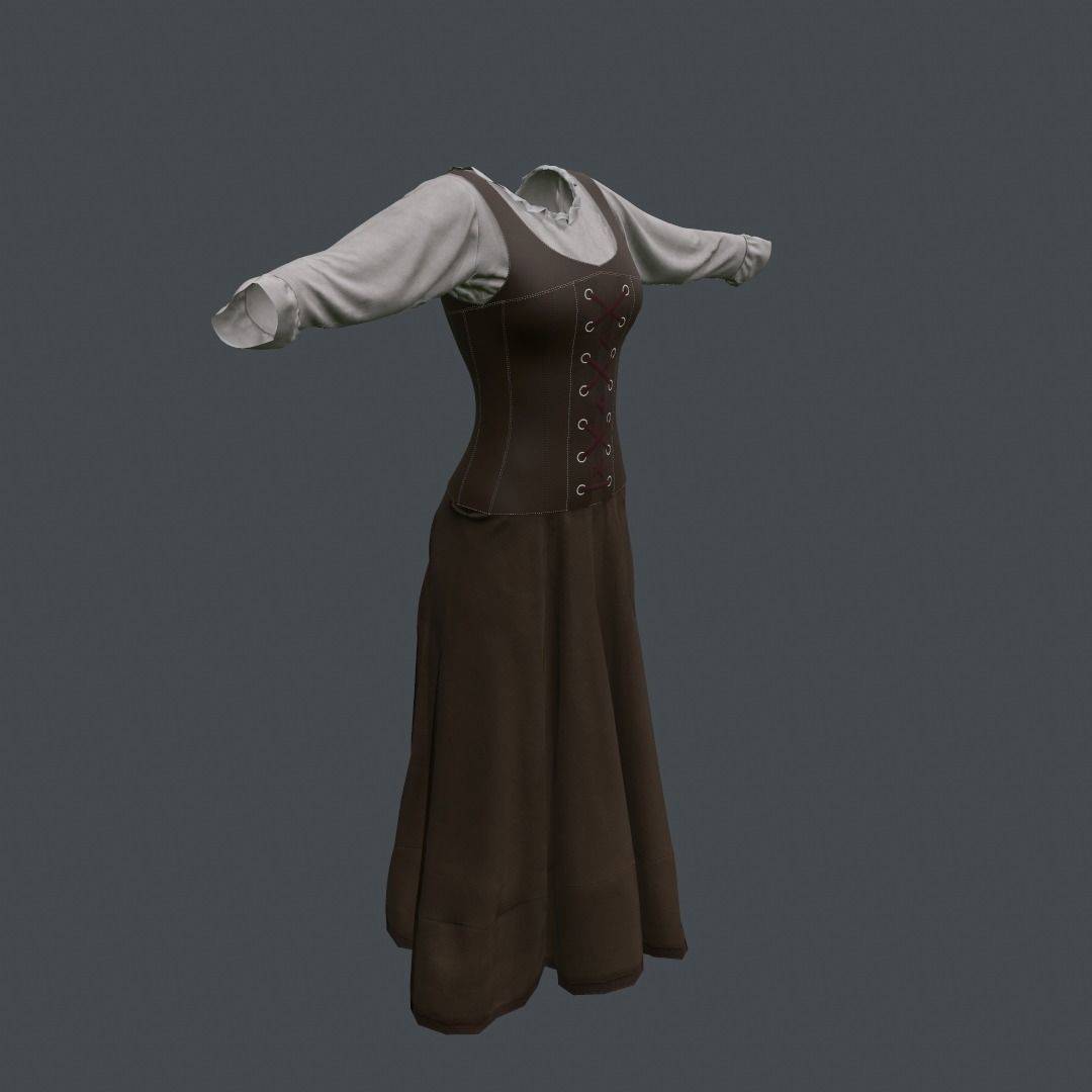 3D model Medieval Bodice Dress VR / AR / low-poly | CGTrader