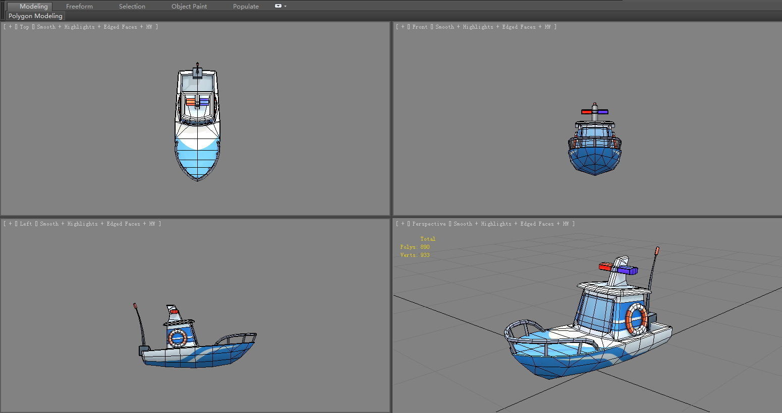 3D model Cartoon coast guard ship VR / AR / low-poly | CGTrader