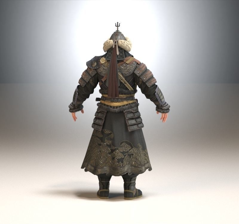 3D model Ancient Asians people Generals soldier VR / AR / low-poly ...