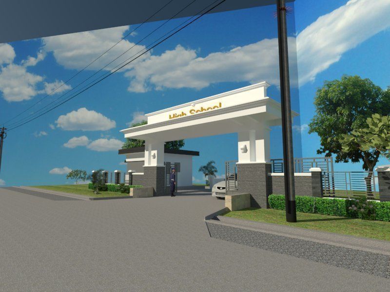 the high school gate 3D model 3D printable | CGTrader