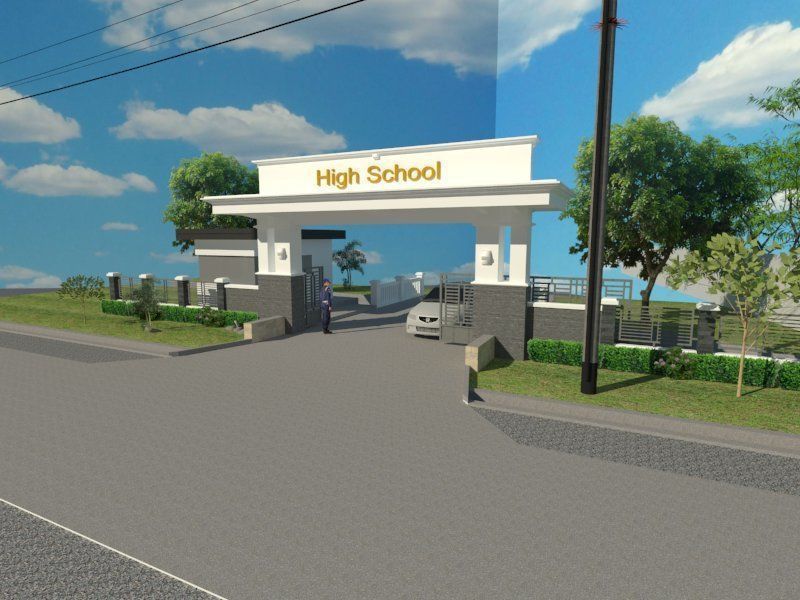 the high school gate 3D model 3D printable | CGTrader