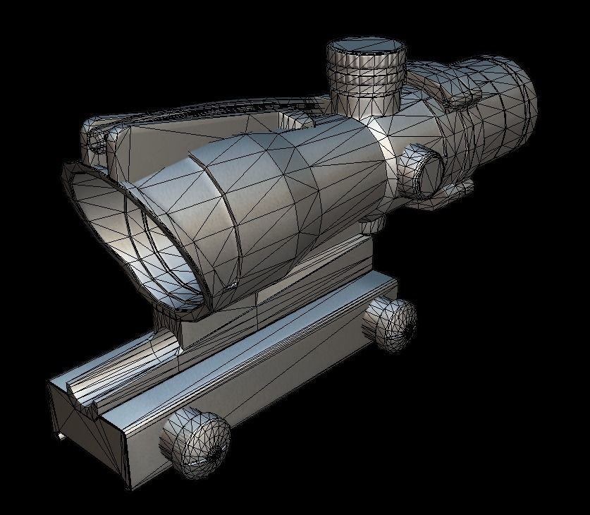 3D model ACOG 4x32 Gun parts VR / AR / low-poly | CGTrader