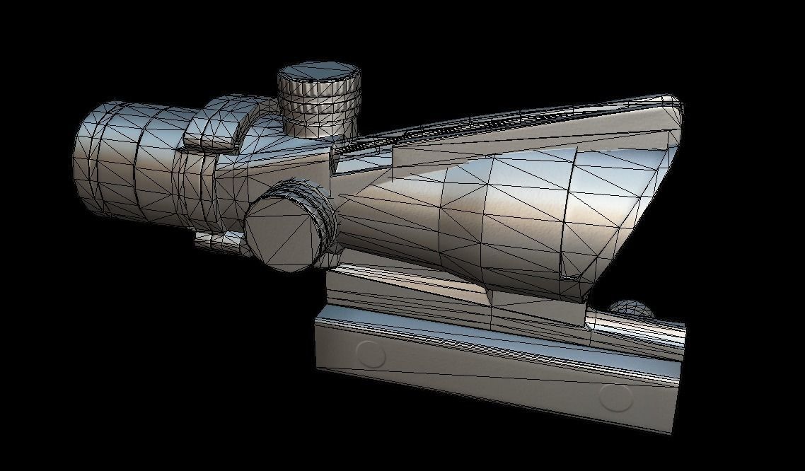 3D model ACOG 4x32 Gun parts VR / AR / low-poly | CGTrader