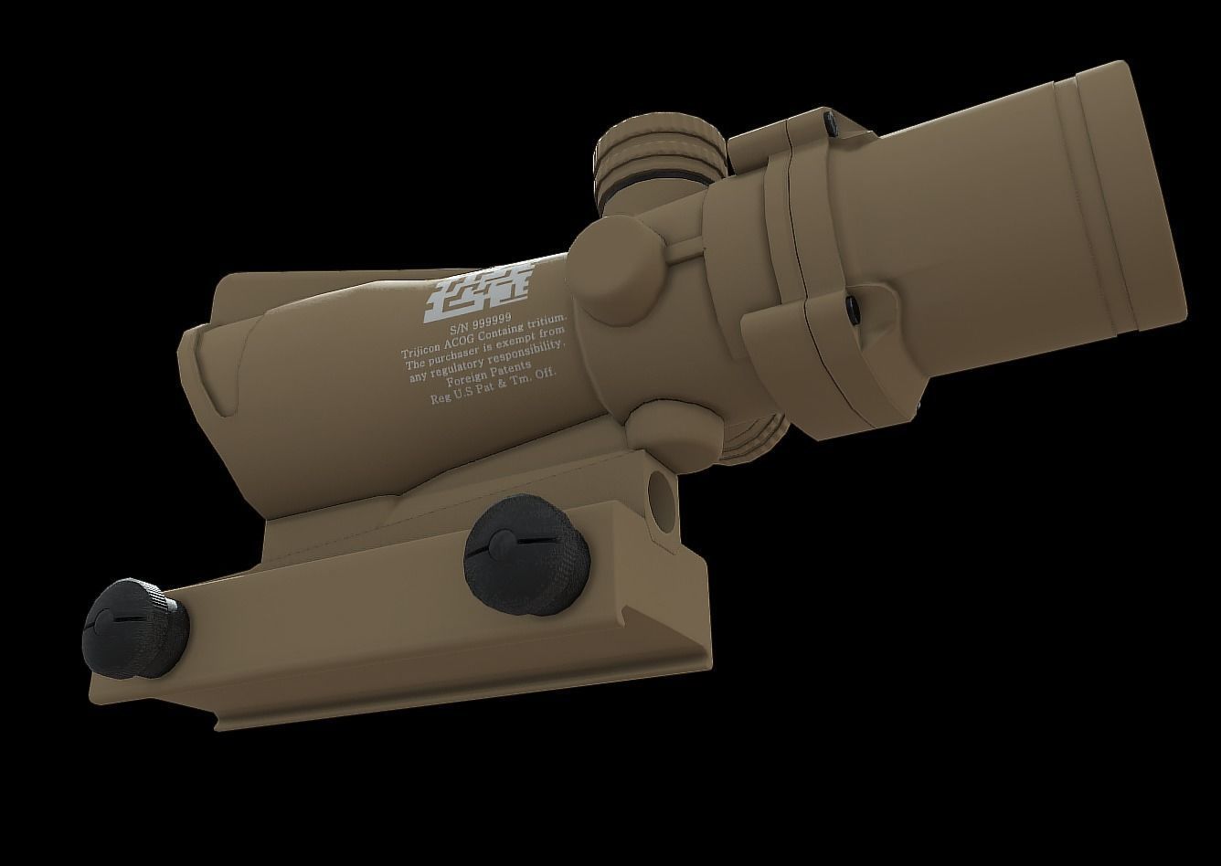 3D model ACOG 4x32 Gun parts VR / AR / low-poly | CGTrader