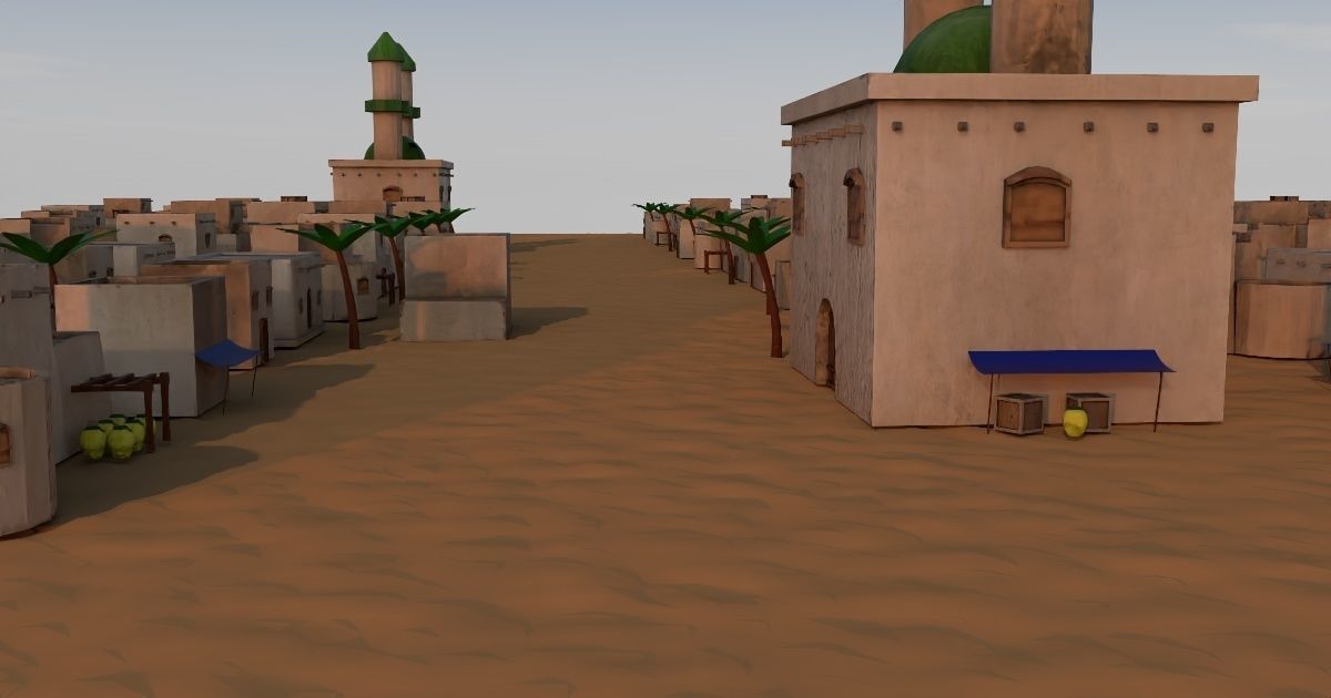 3D model Arabic Desert Buildings Package VR / AR / low-poly | CGTrader