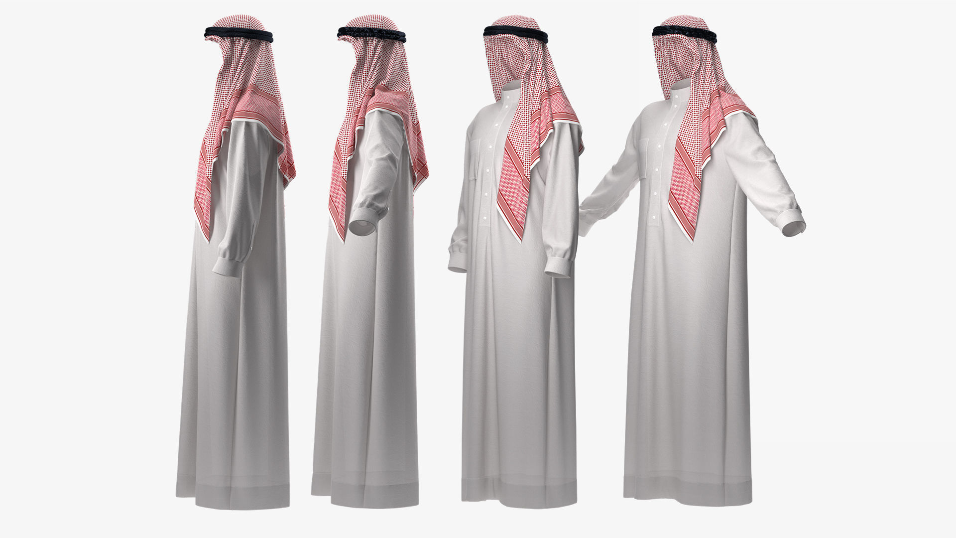 Thobe and Keffiyeh Fitted to Gen8 Body Mesh 3D model | CGTrader