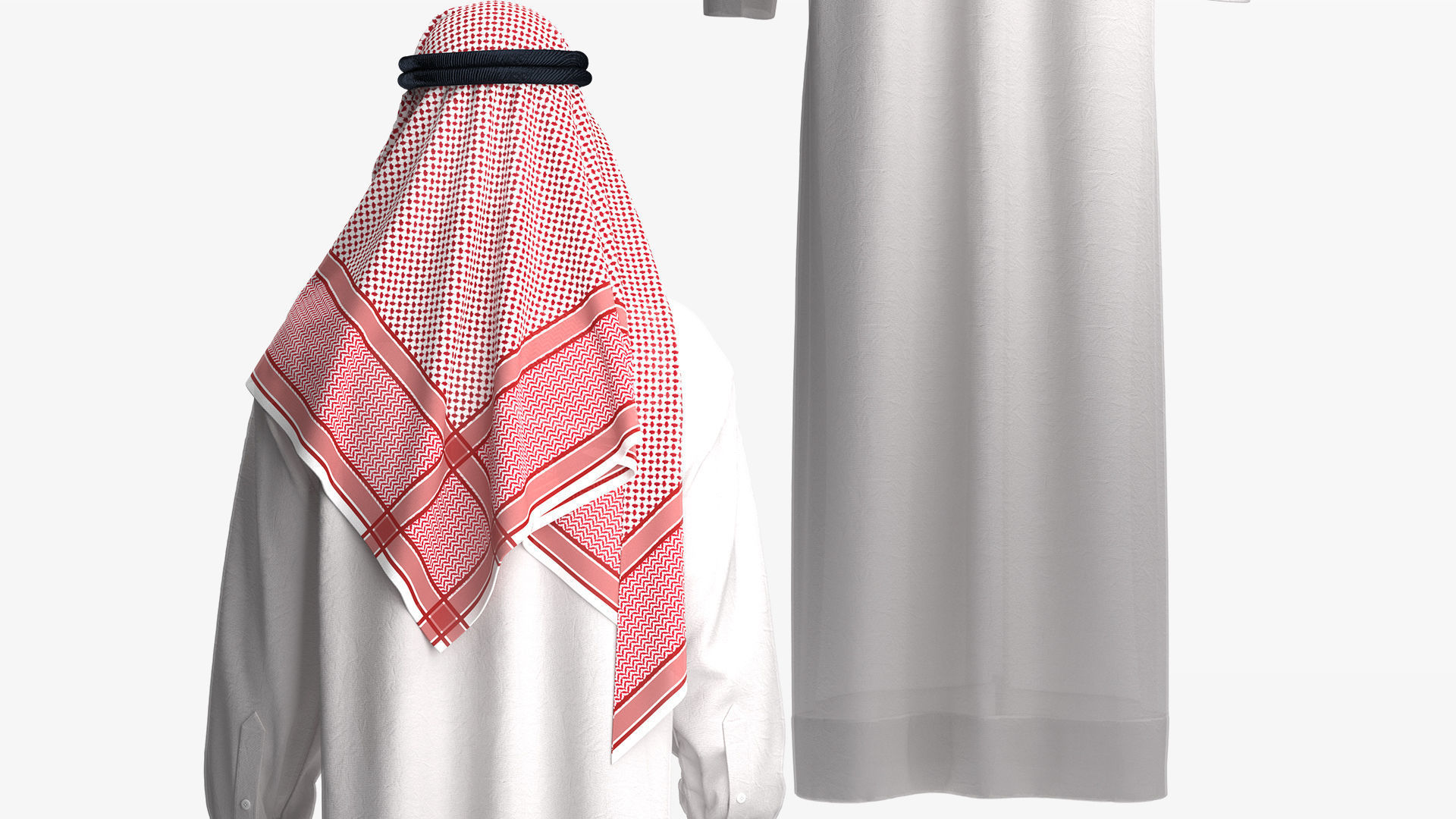 Thobe and Keffiyeh Fitted to Gen8 Body Mesh 3D model | CGTrader
