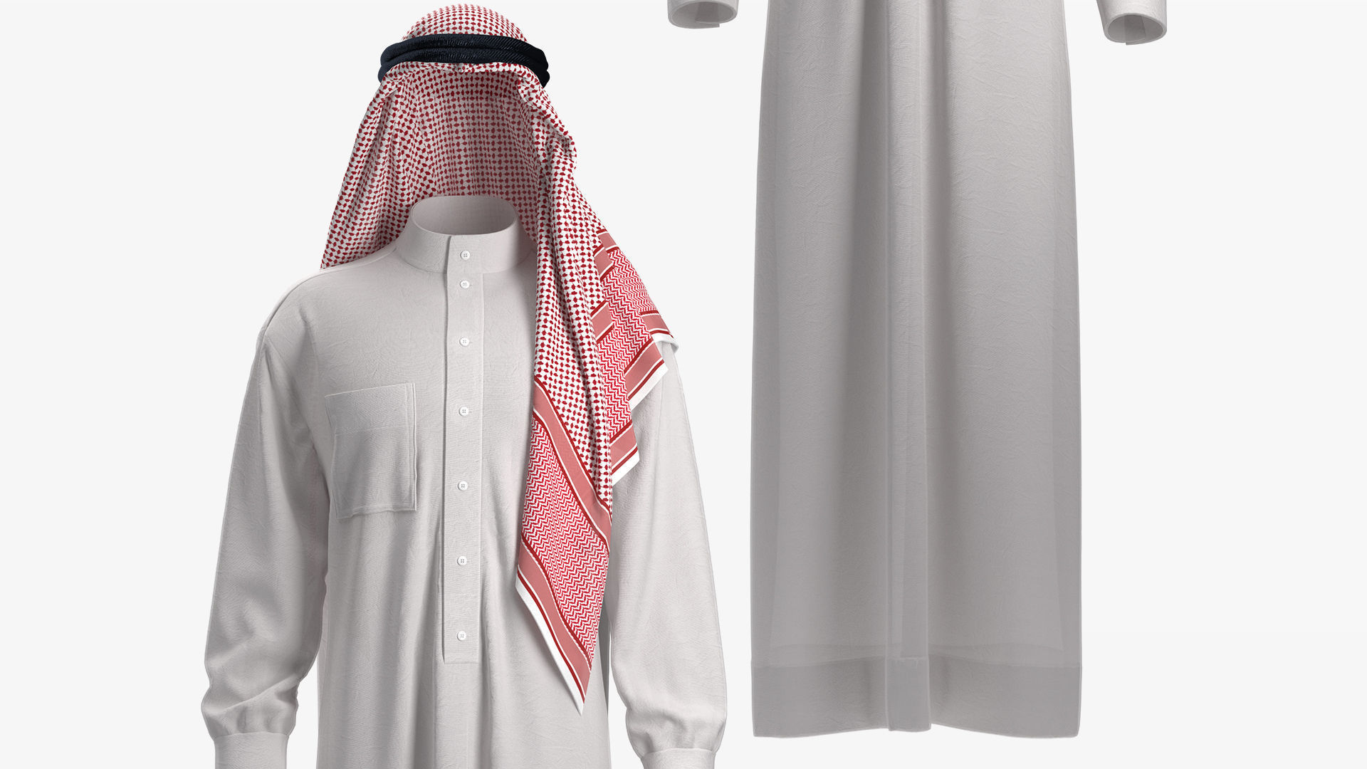 Thobe and Keffiyeh Fitted to Gen8 Body Mesh 3D model | CGTrader