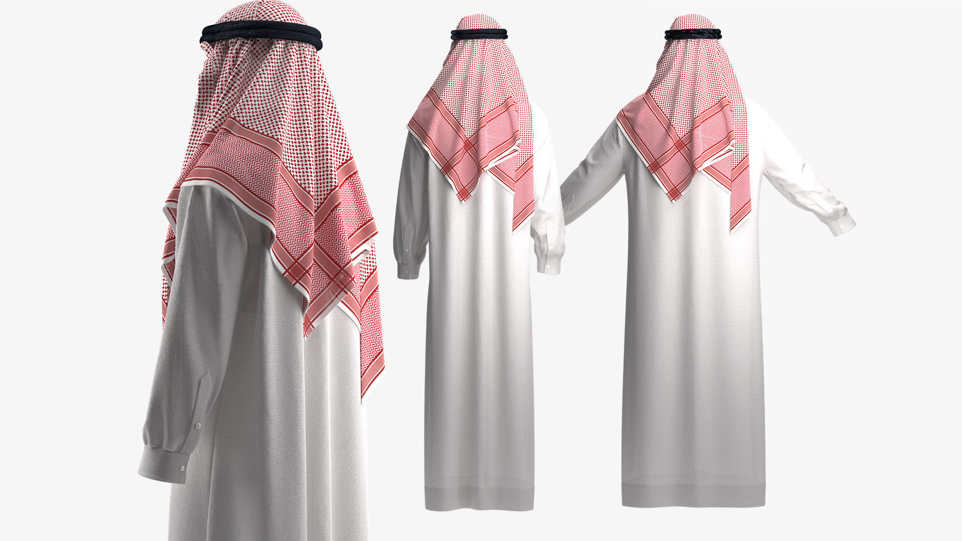 Thobe and Keffiyeh Fitted to Gen8 Body Mesh 3D model | CGTrader