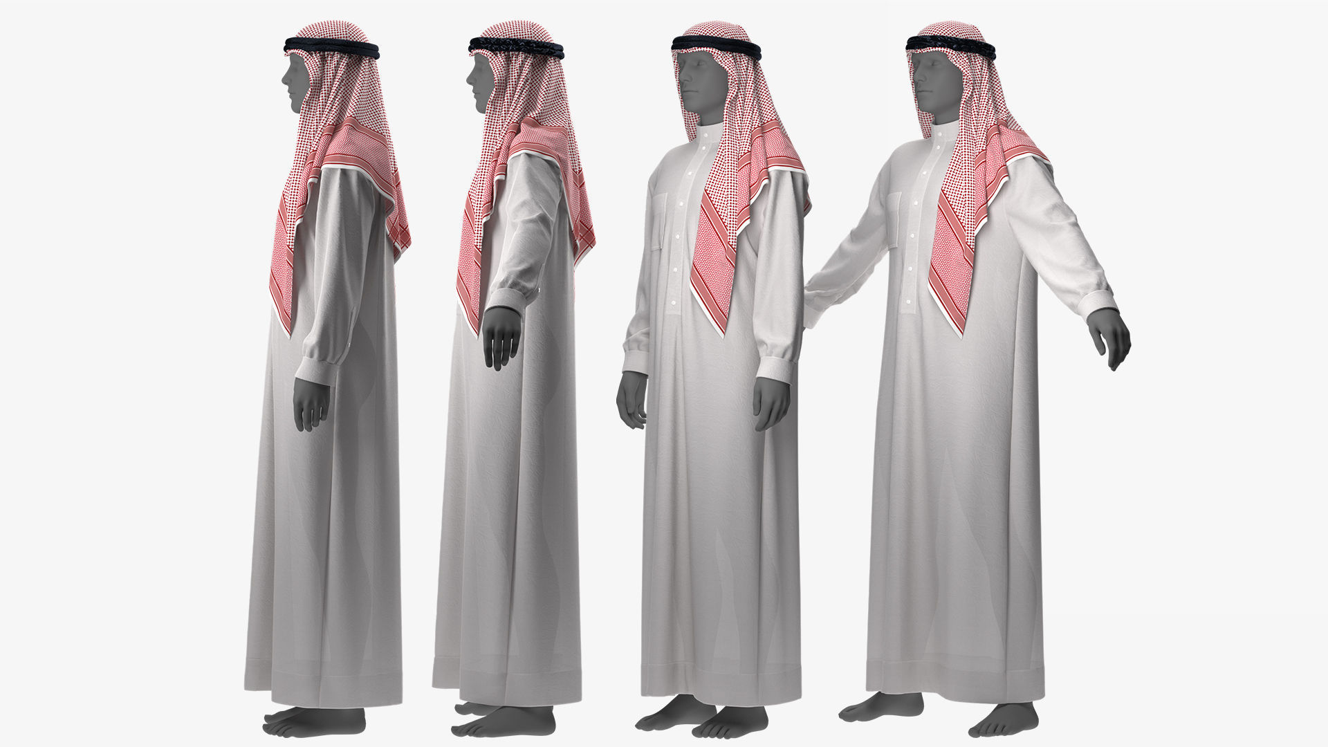 Thobe and Keffiyeh Fitted to Gen8 Body Mesh 3D model | CGTrader