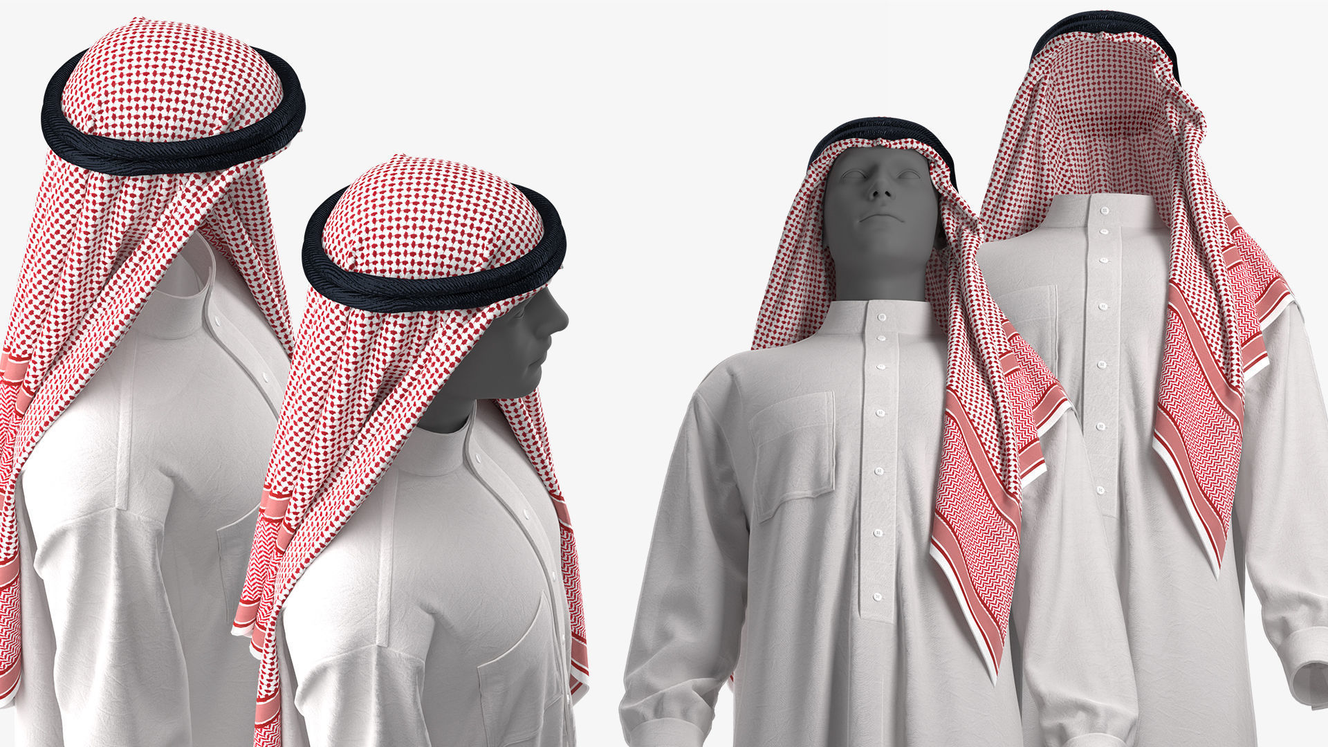 Thobe and Keffiyeh Fitted to Gen8 Body Mesh 3D model | CGTrader