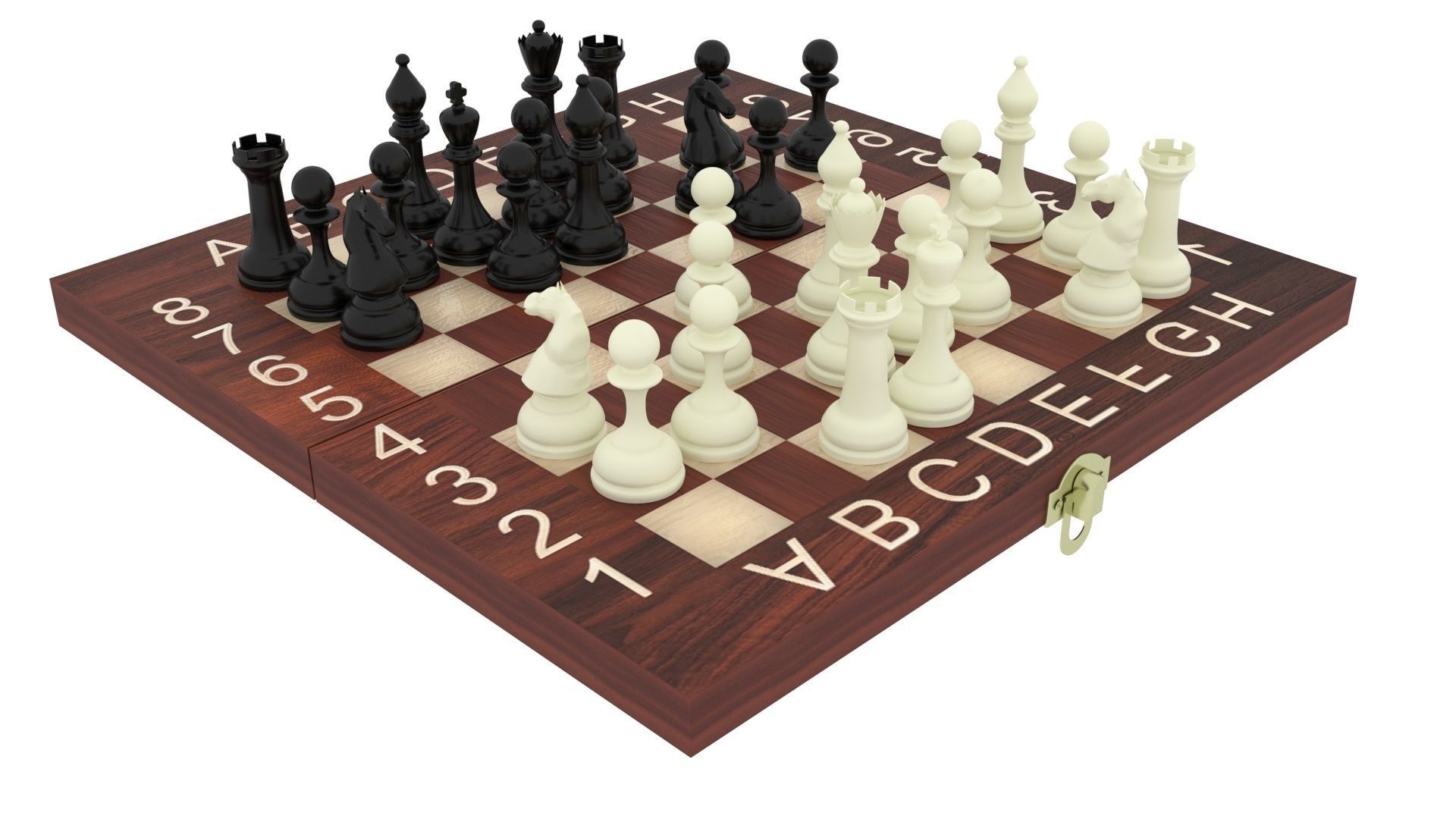 Played Chess On Chess Board 3D model | CGTrader
