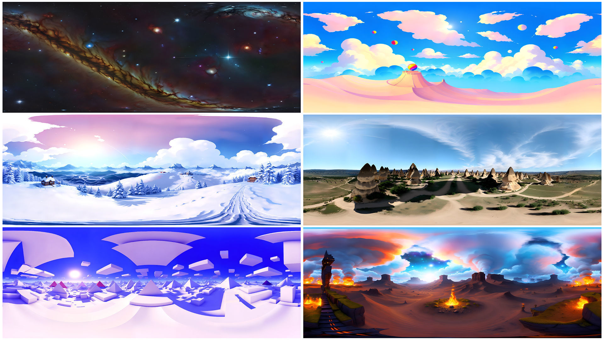 Skybox MEGA 100 Pack Cartoon Stylized Landscape Cloud sky Unity Texture ...