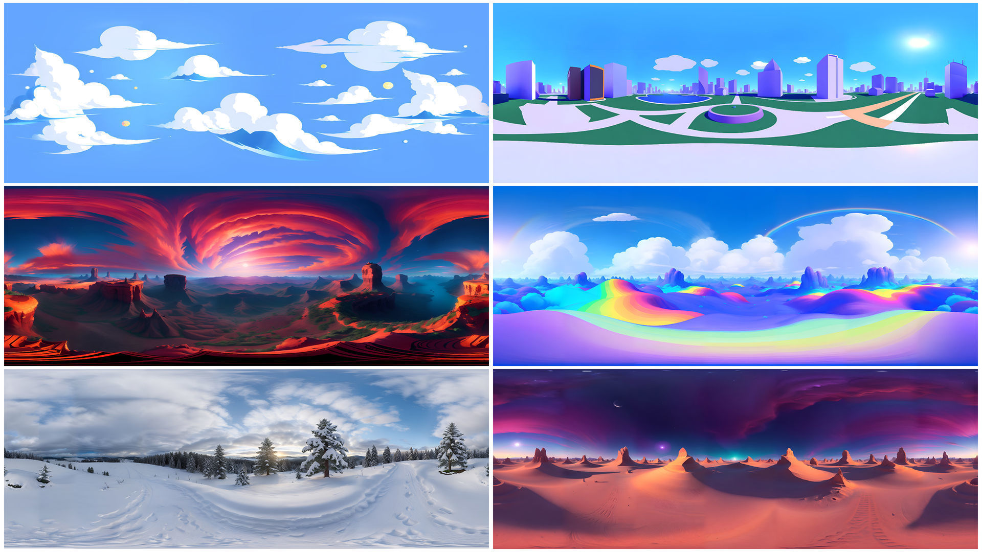Skybox MEGA 100 Pack Cartoon Stylized Landscape Cloud sky Unity Texture ...