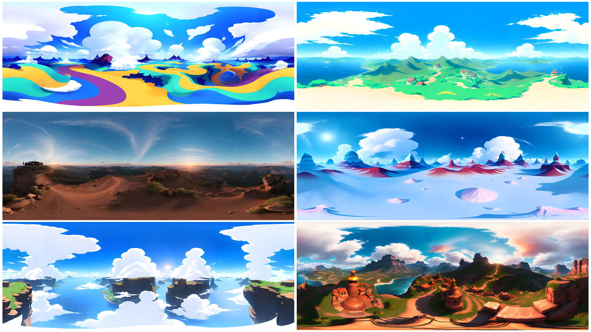 Skybox MEGA 100 Pack Cartoon Stylized Landscape Cloud sky Unity Texture ...