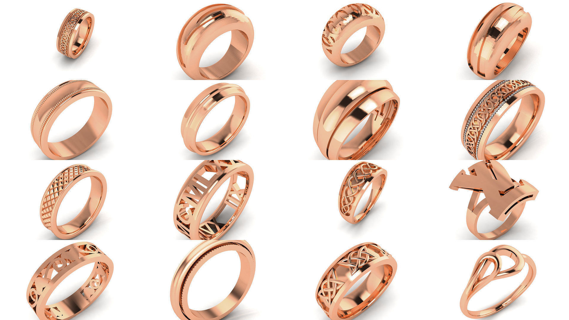 63 Plain gold rings pack 3D Model Collection | CGTrader