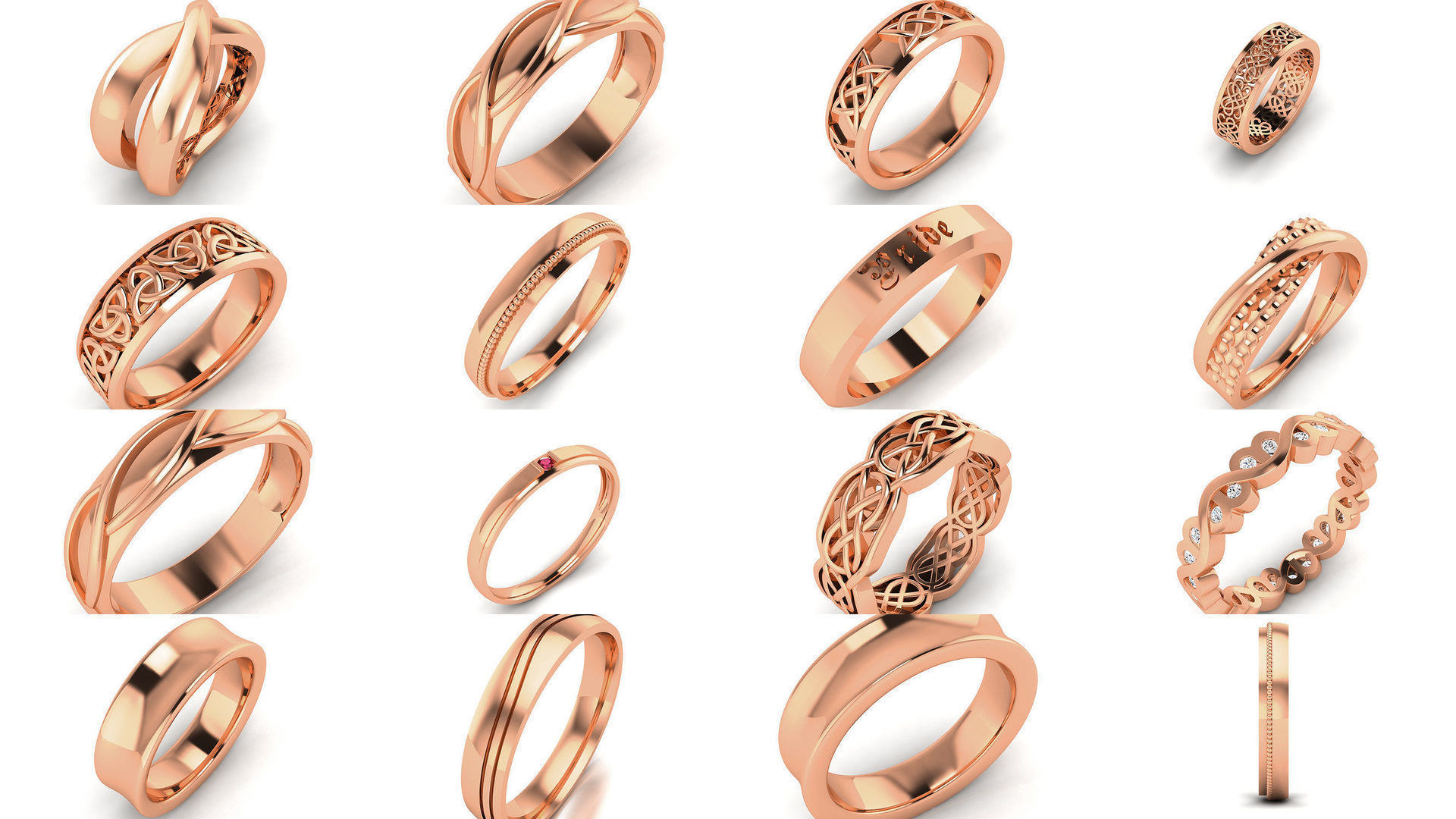 63 Plain gold rings pack 3D Model Collection | CGTrader