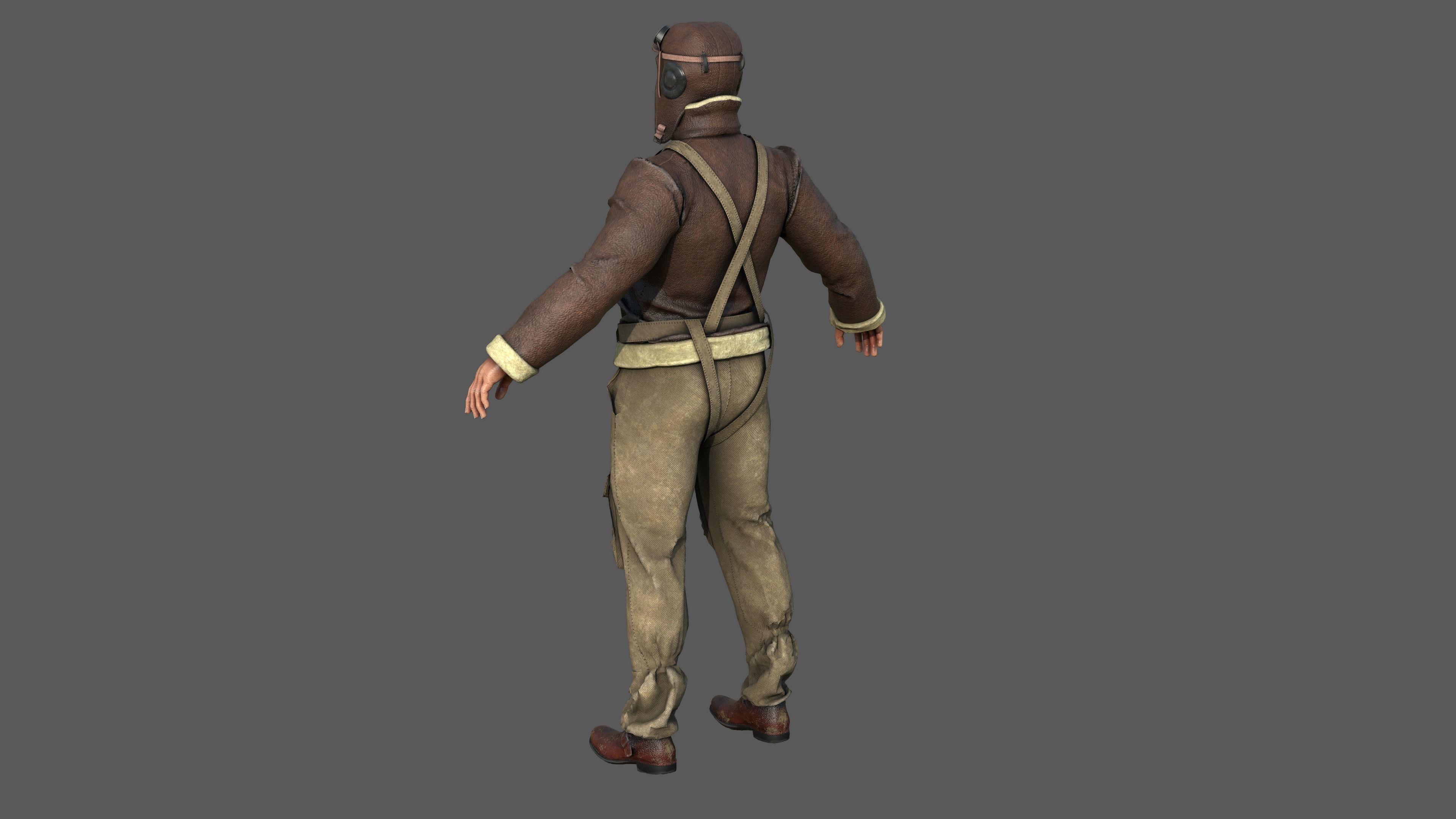 3D model WORLD WAR II PILOT VR / AR / low-poly | CGTrader