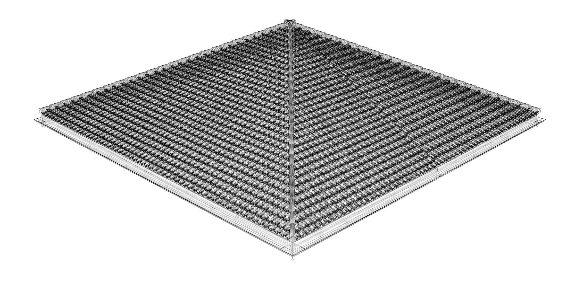 Hip roof with clay tile 2303 3D model | CGTrader