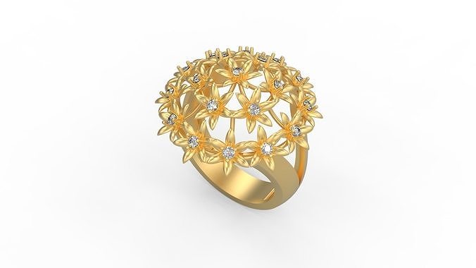 Woman Solitaire Ring 615 3D model 3D printable | CGTrader