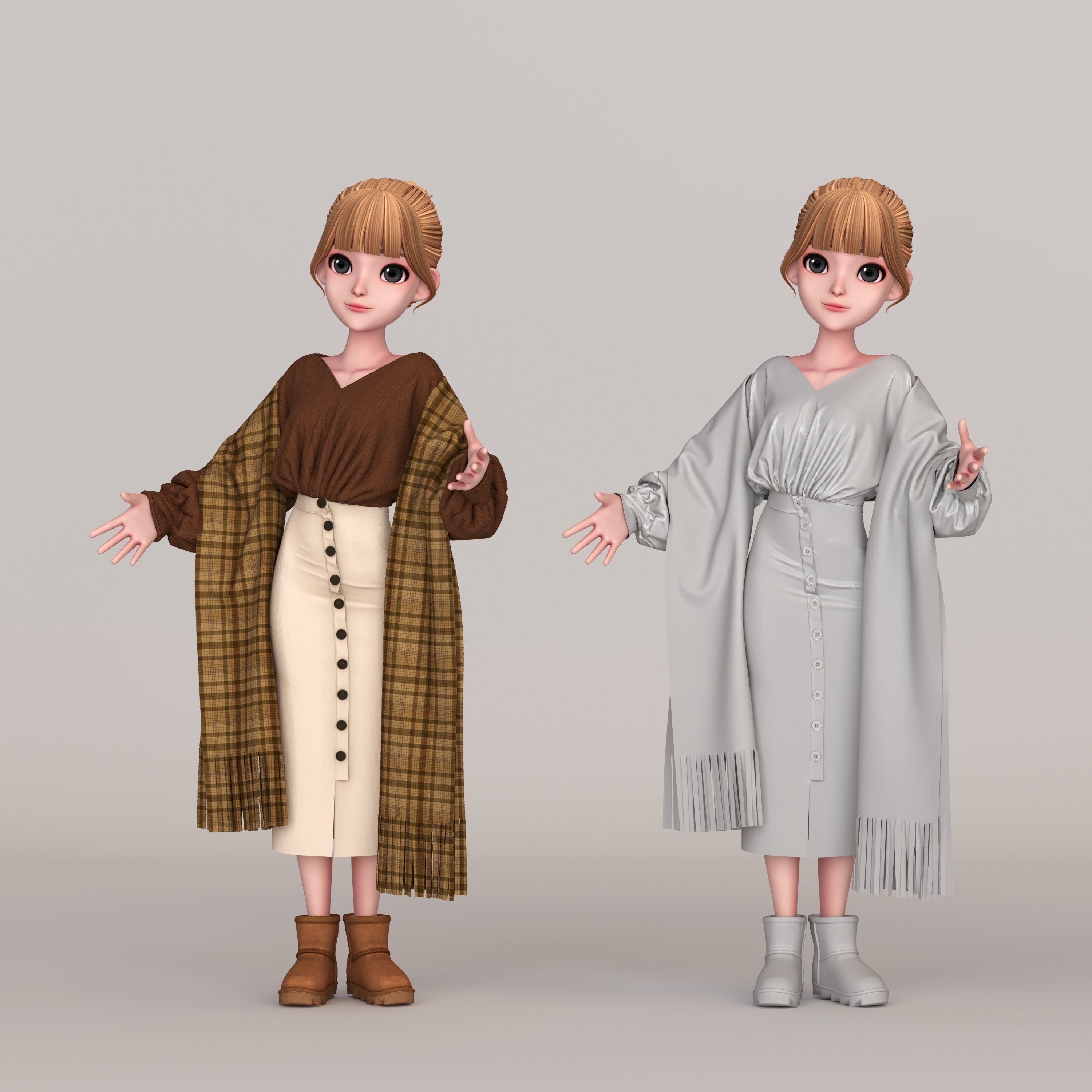 Different cartoon Winter Clothes Collection For women Vol 1 3D model ...