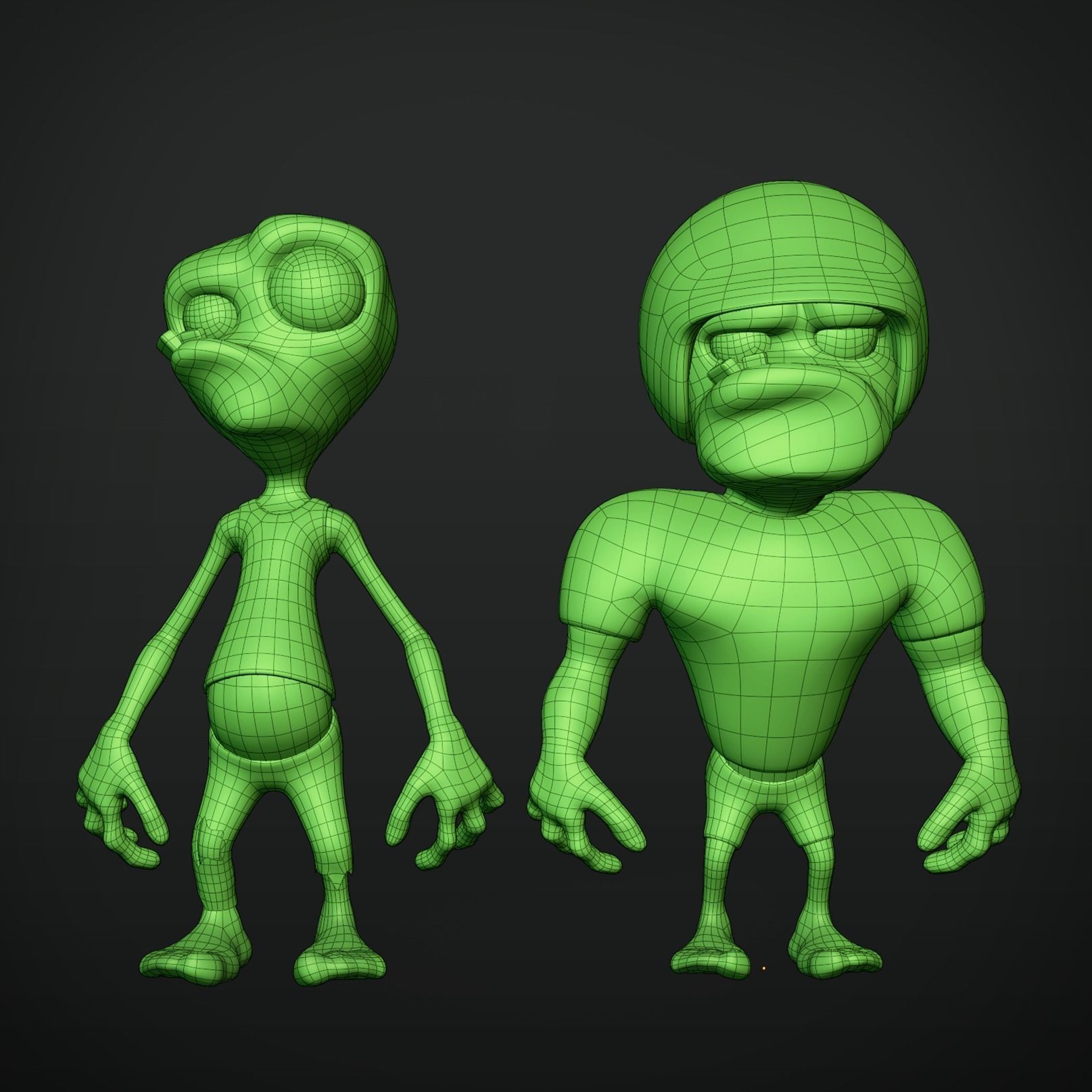 3D model Stylized Zombies II Big Boy and Silly VR / AR / low-poly ...