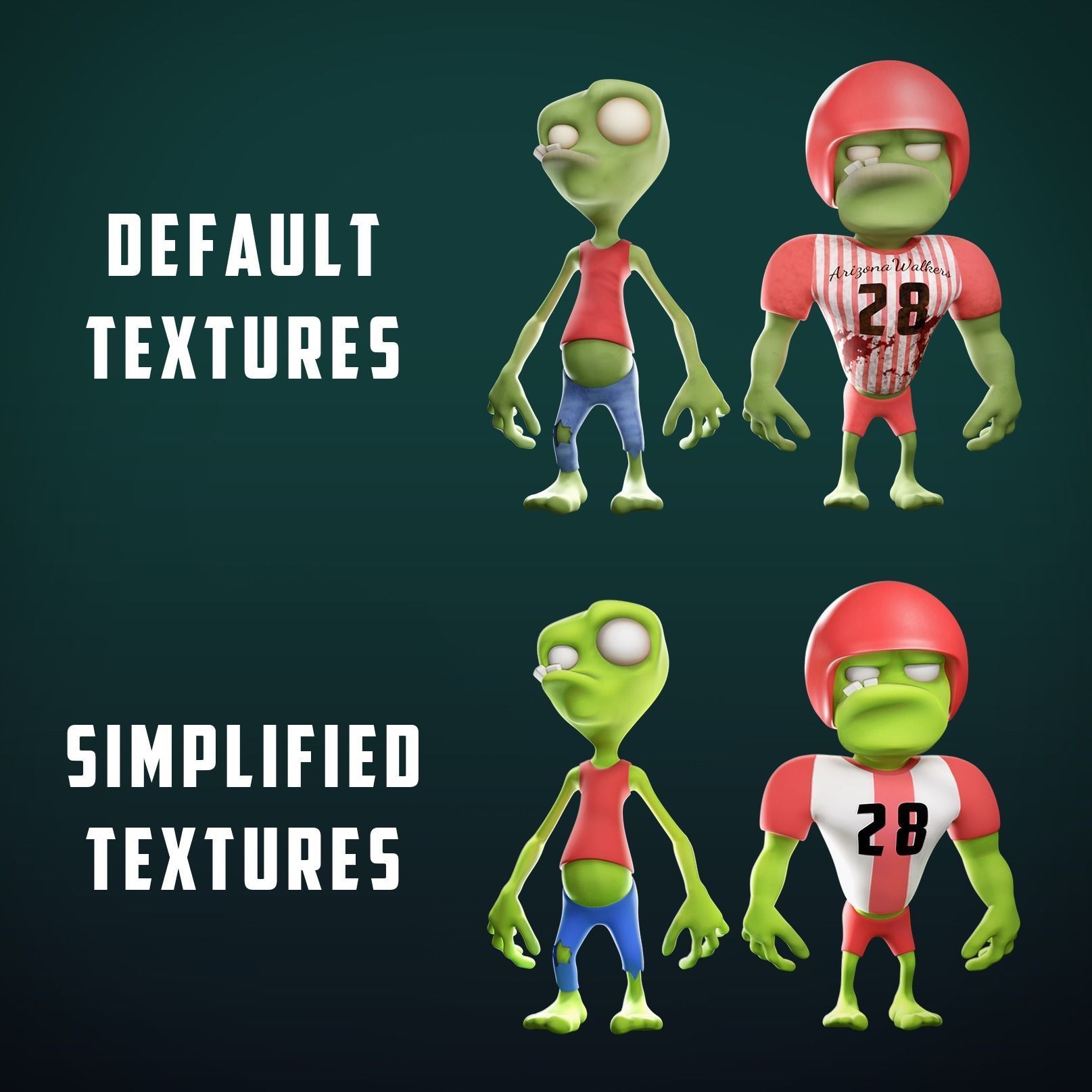 3D model Stylized Zombies II Big Boy and Silly VR / AR / low-poly ...