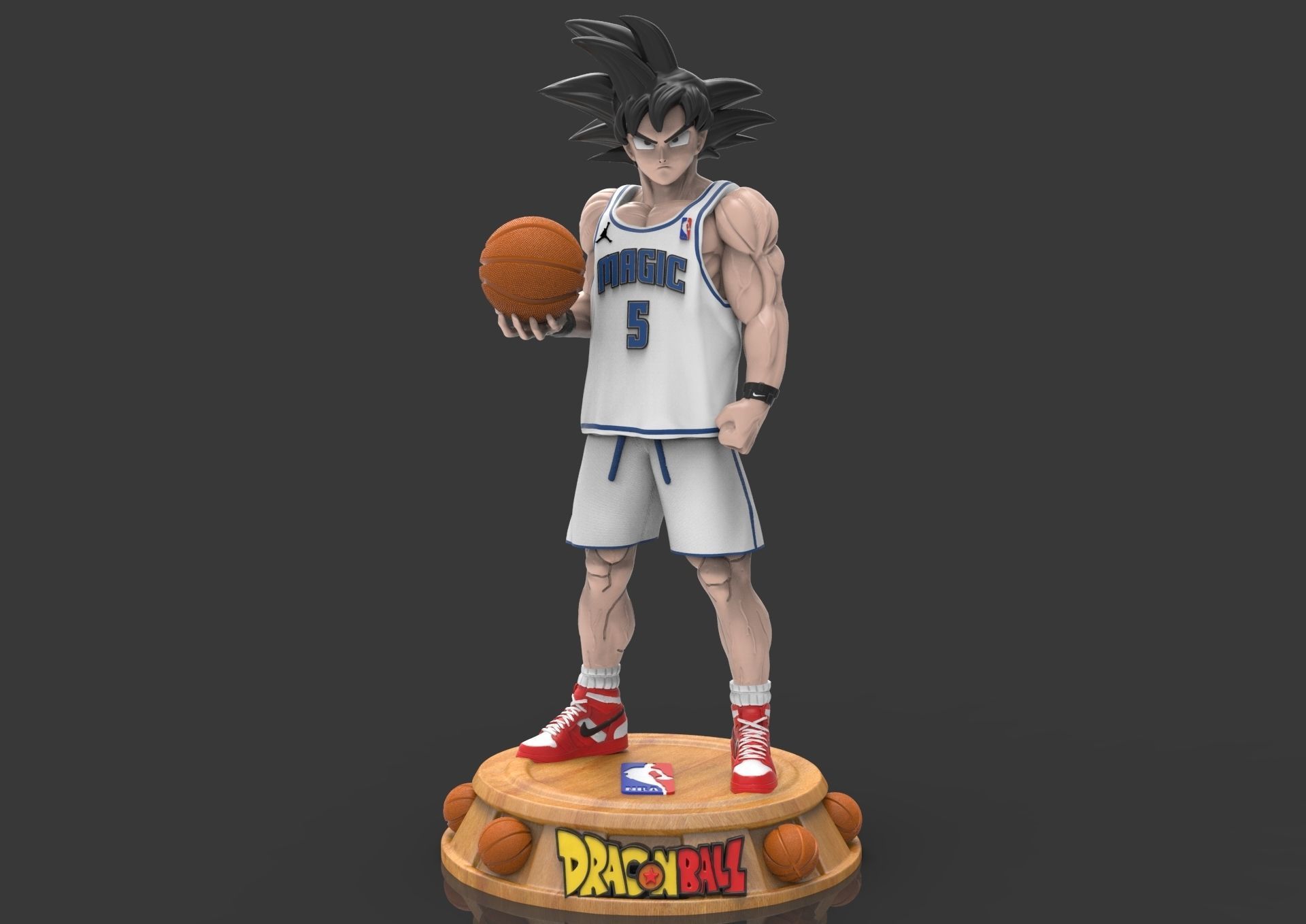 Goku Basketball NBA Orlando Magic action figure Dragon Ball Z 3D model ...