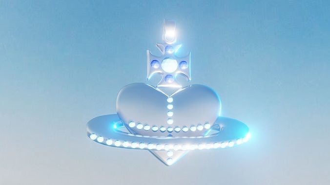 CHAIN CROSS HEART NECKLACE 3D model | CGTrader