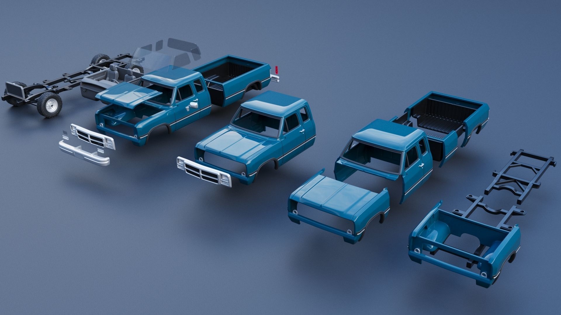 Dodge Ram 250 - 1991 3D model 3D printable | CGTrader