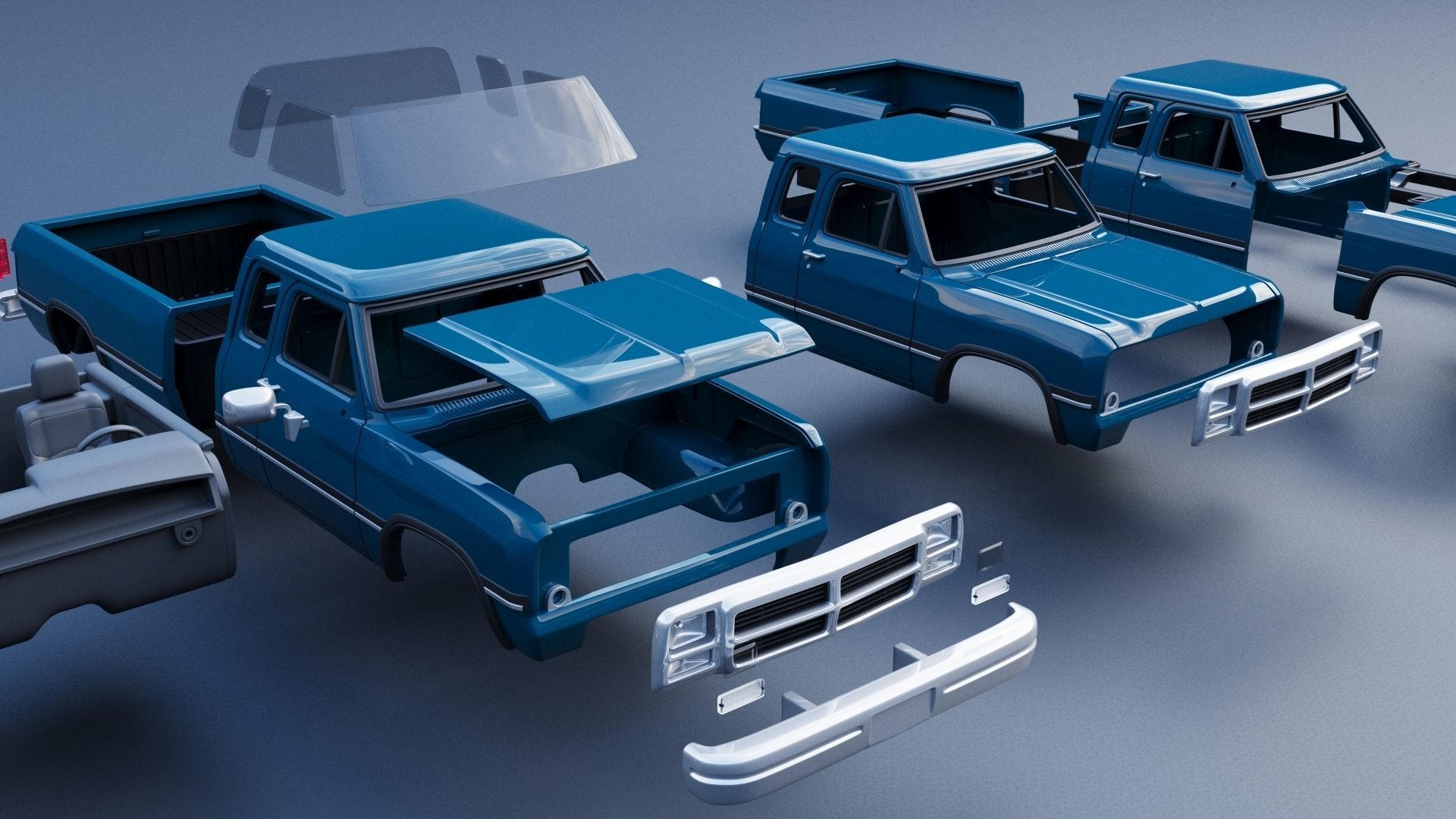 Dodge Ram 250 - 1991 3D model 3D printable | CGTrader