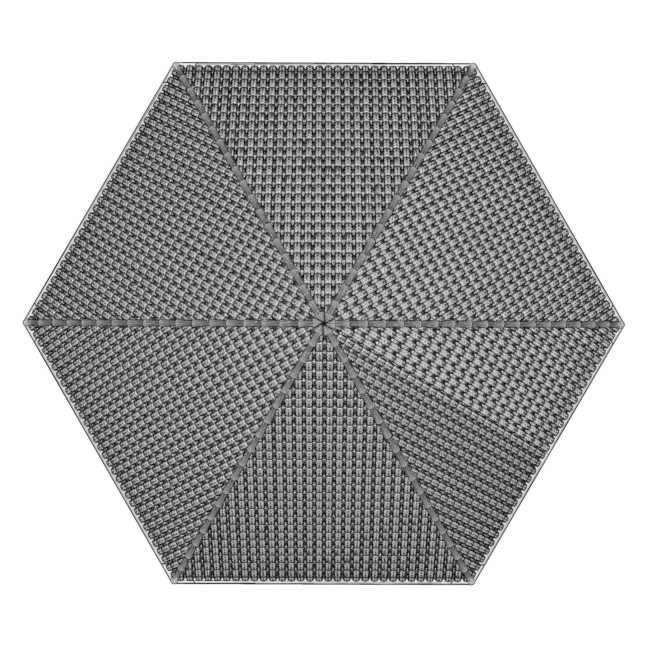 Hexagon roof with clay tile 3D model | CGTrader