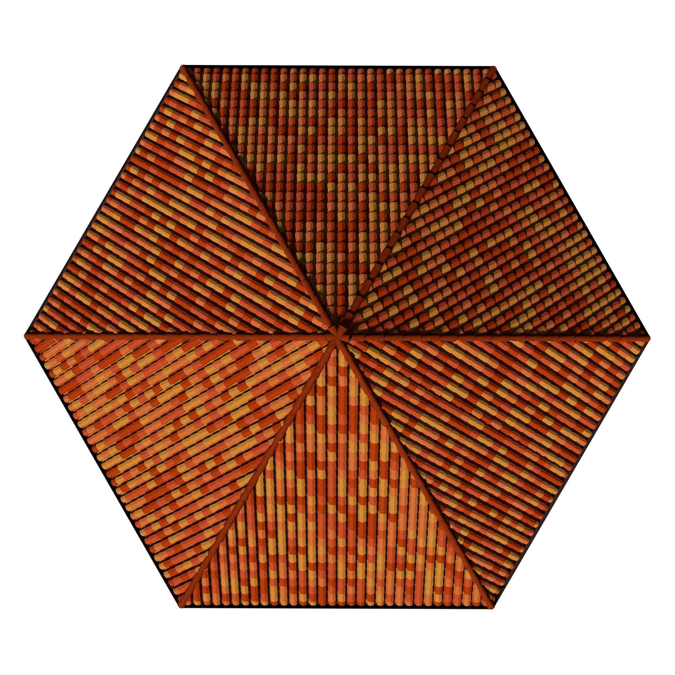 Hexagon roof with clay tile 3D model | CGTrader