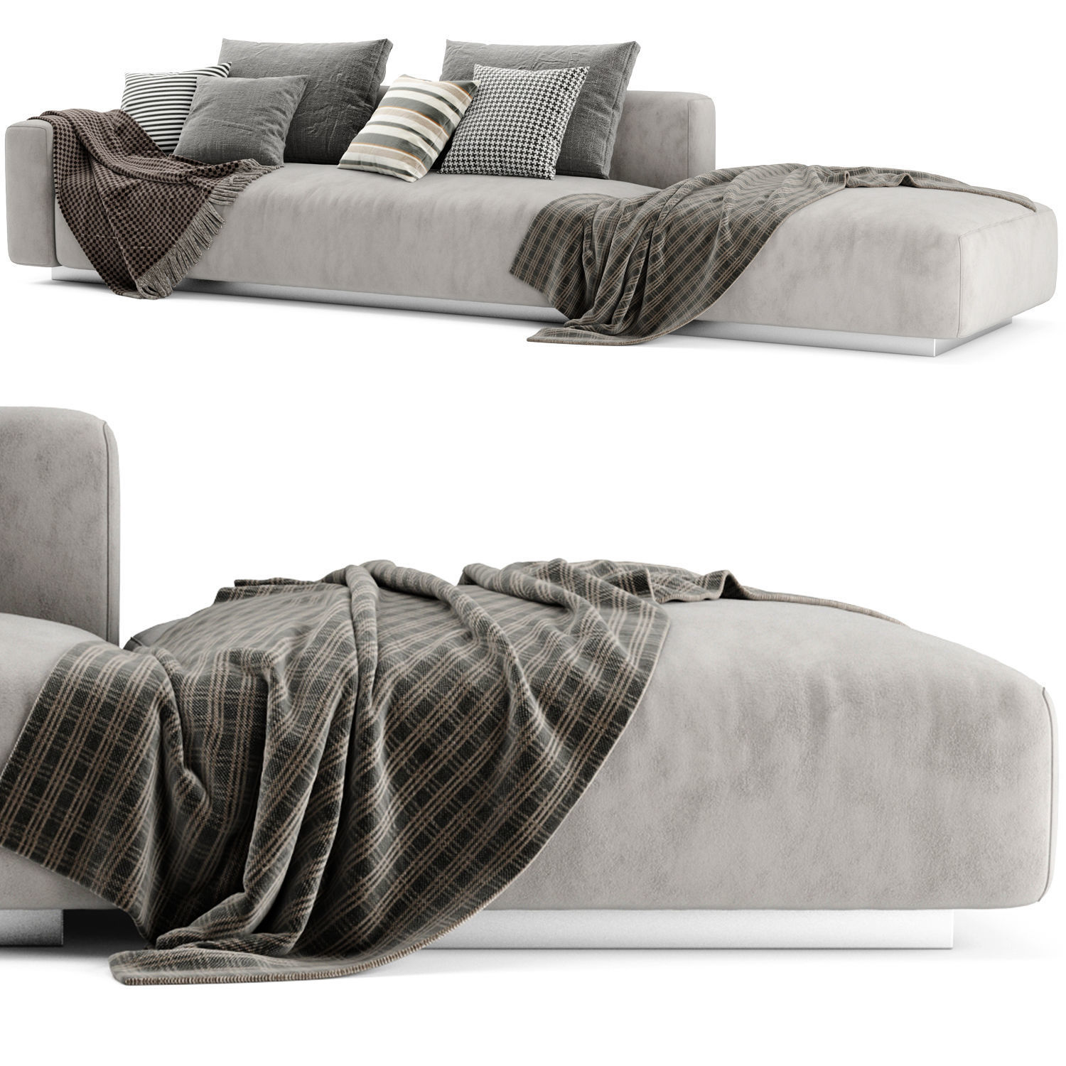 Flexform Lario Open End Sofa 3D model | CGTrader